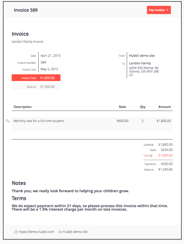School Invoice Management System